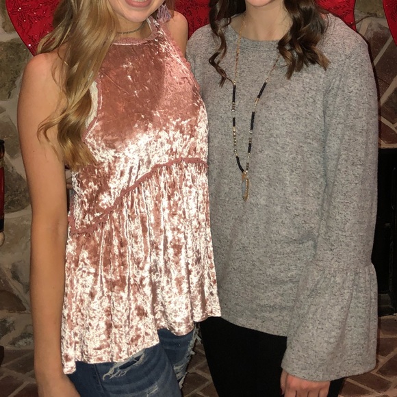 Tops | Pink Velvet Tank | Poshmark